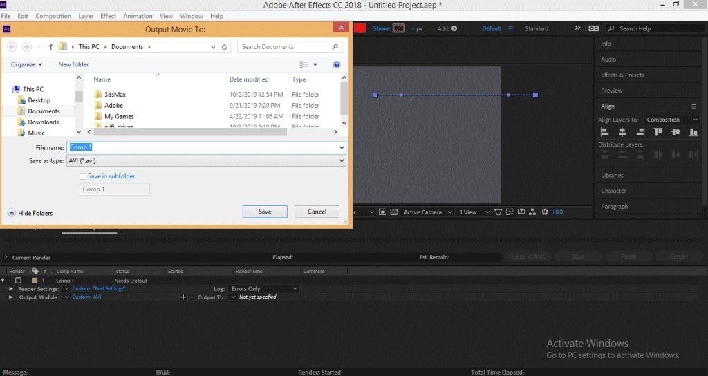 Export in After Effects | Export command of Adobe After Effect