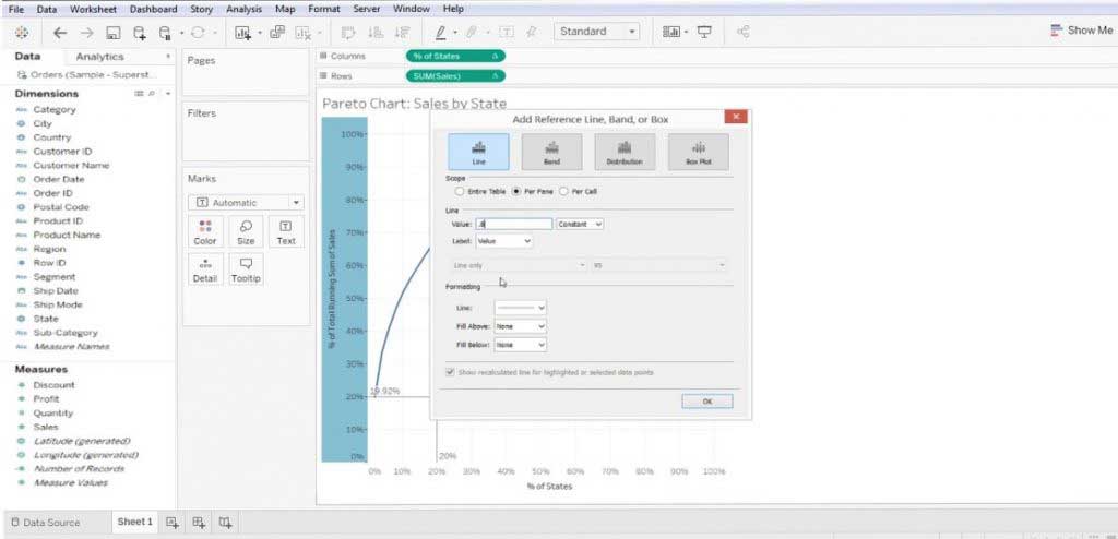 Pareto Chart in Tableau | Steps for Creating Pareto Chart with Importance