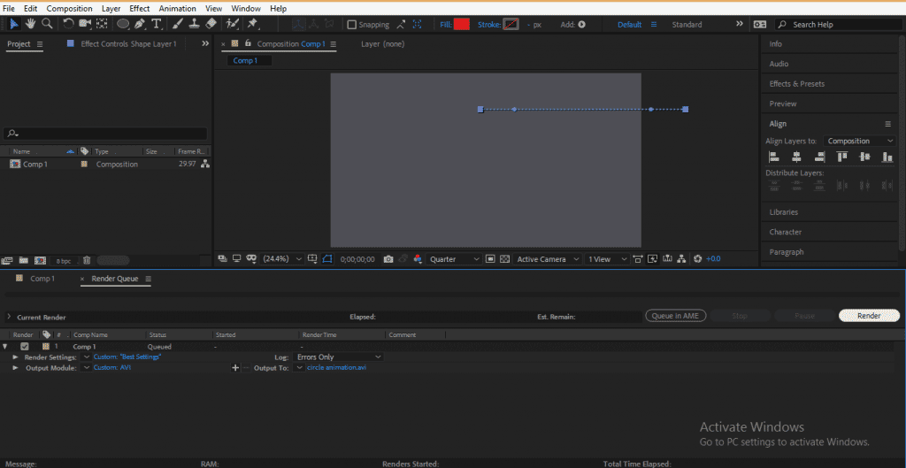 Export in After Effects | Export command of Adobe After Effect