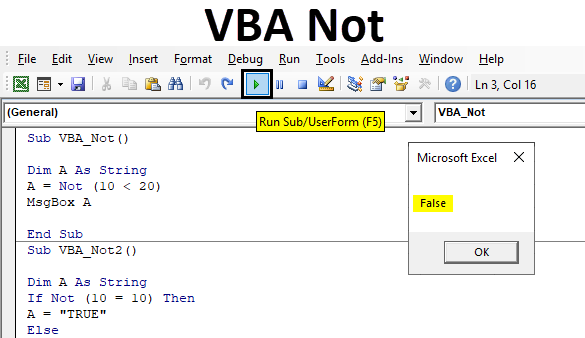 VBA Not How To Use Not Function In Excel VBA With Examples 