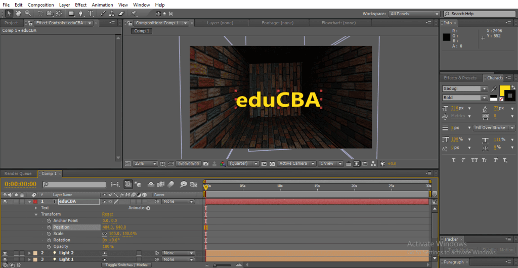 3D Effects in After Effects | Creating a Room with color in 3D Effects