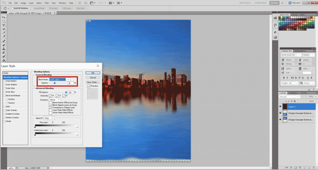 Reflection Effect in Photoshop | Create Water Reflections in Photoshop