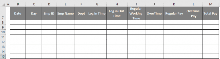 Excel Timesheet Template | Creating Employee Timesheet Template