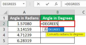 Excel DEGREES Function | How to Use DEGRESS Function in Excel?