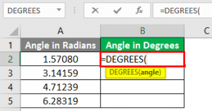 Excel DEGREES Function | How to Use DEGRESS Function in Excel?