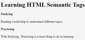 HTML5 Semantic Elements | Various Semantic Elements in HTML5