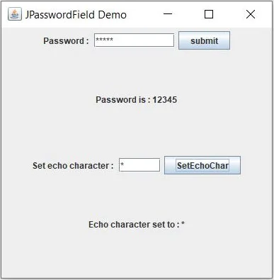 Jpasswordfield | Declaration, Method detail of Jpasswordfield with Example
