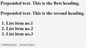 Jquery Prepend Parameters Of Jquery Prepend With Examples