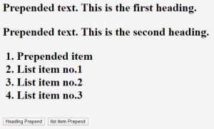 jQuery prepend() | Parameters of jQuery prepend() with Examples