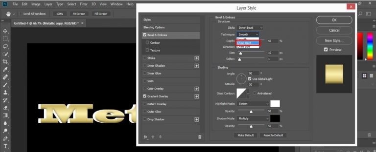 Metallic Effect Photoshop | Create Realistic Metallic Effect in Photoshop