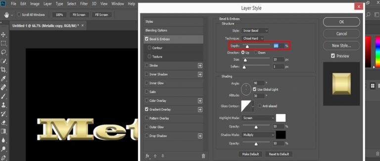 Metallic Effect Photoshop | Create Realistic Metallic Effect in Photoshop