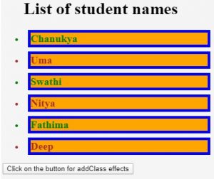 jQuery addClass() | Parameters and Examples of jQuery addClass()