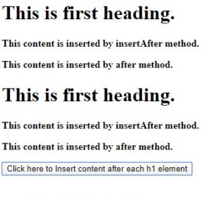 jQuery after() | Parameters and Examples of jQuery after() Method