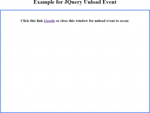 jQuery unload() | Examples to Implement in jQuery unload()