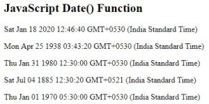 JavaScript Date Function | Javascript Date Get and Set Methods