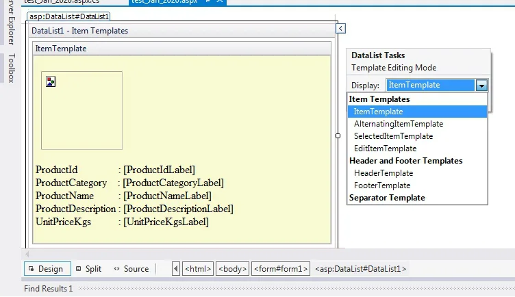 Aspnet Datalist Properties And Template Fields In Aspnet Datalist
