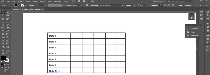 Create Table In Illustrator Two Methods To Draw A Table In Illustrator