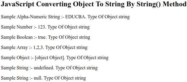 JavaScript Object To String Various Methods Of JavaScript Object To JavaScript Object To String Various Methods Of JavaScript Object To