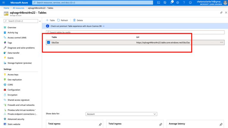 Tables in Azure | Create and Manage the Table Using Azure Portal