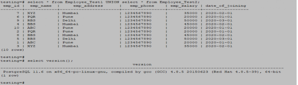 UNION in PostgreSQL | Examples to Implement UNION in PostgreSQL