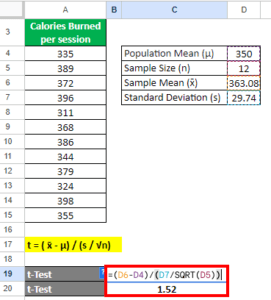 t-Test Formula: Calculation with Examples & Excel Template | EDUCBA