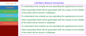 Bootstrap Left Menu | How Left Menu work in Bootstrap with Examples