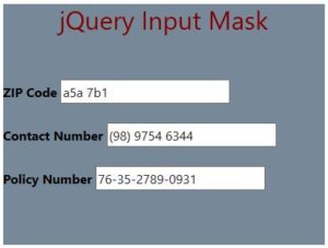 JQuery InputMask | Various Libraries & Types of InputMask in JQuery