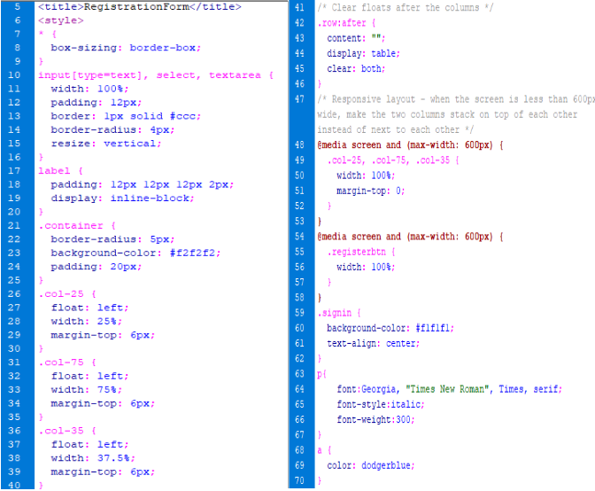 Registration Form In HTML LaptrinhX