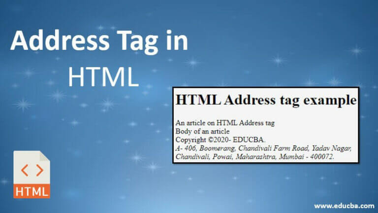 Address Tag In Html Learn How To Use Address Tag In Html