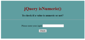 jQuery isNumeric | Top 3 Examples of jQuery isNumeric() Method