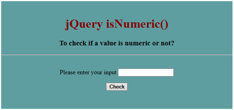 jQuery isNumeric | Top 3 Examples of jQuery isNumeric() Method