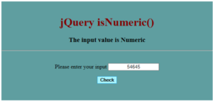 jQuery isNumeric | Top 3 Examples of jQuery isNumeric() Method