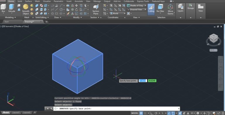 Autocad 3d Rotate Autocad Commands For Modifying Drawing Shapes 7920