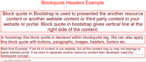 Bootstrap Blockquote | How does Blockquote work with Examples