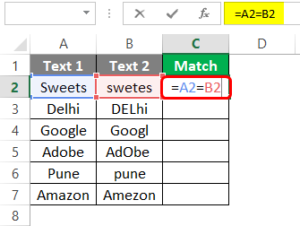 compare Two Columns in Excel for Match- Top Examples