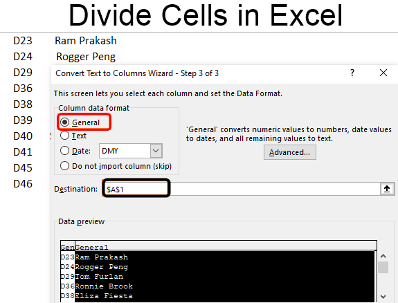 Dividing Cell In Excel