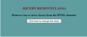 jQuery removeClass() | Examples to Implement jQuery removeClass()