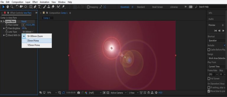 Lens Flare in After Effects | Animating Layers Using Lens Flare Effects