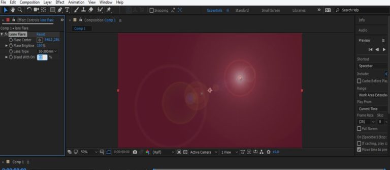 Lens Flare in After Effects | Animating Layers Using Lens Flare Effects
