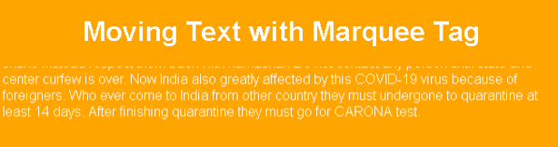 Moving Text In HTML How Does Marquee Tag Work With Sample Code