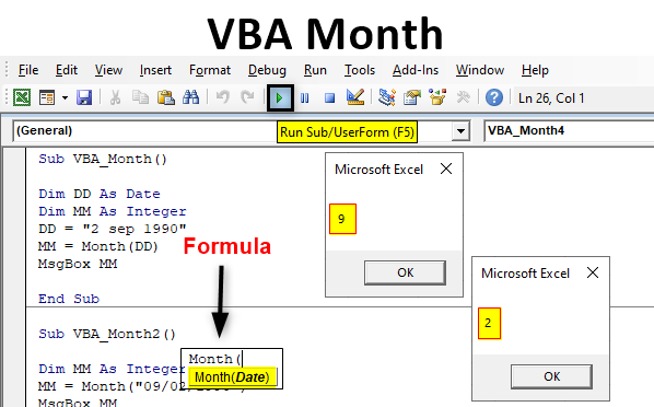 VBA Month How To Use Month Function In Excel VBA 