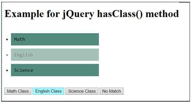 jQuery hasClass() | Guide to Examples of jQuery hasClass()