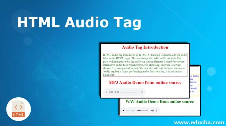 HTML Audio Tag | Learn How does the Audio Tag works in HTML?