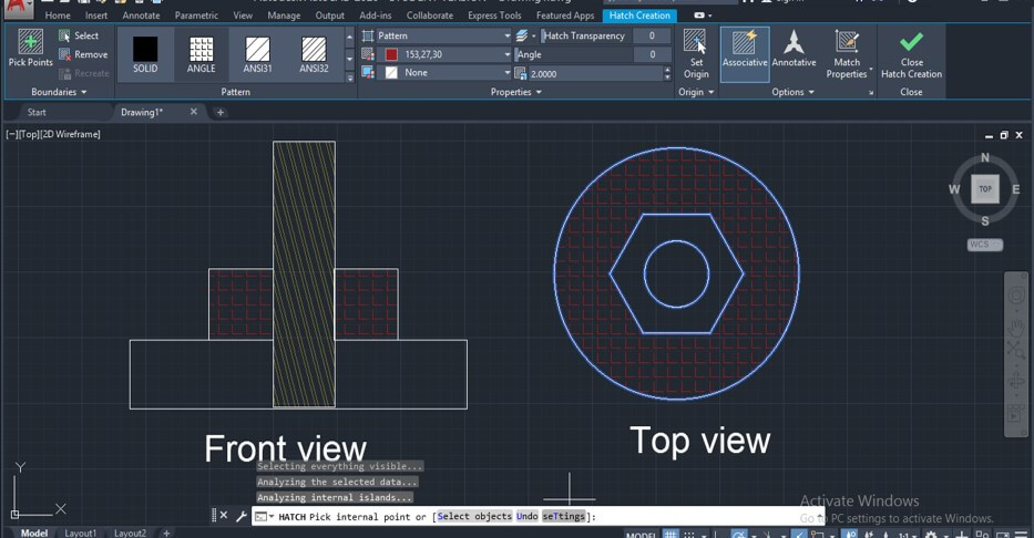How To Add Hatch In Autocad On The Boundaries Panel Specify The How The Pattern Boundary Is 