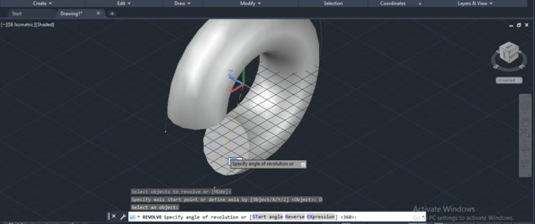 Revolve in AutoCAD | Creating 3D Object using Parameters of Revolve