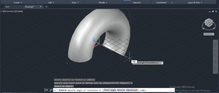 Revolve In Autocad Creating 3d Object Using Parameters Of Revolve