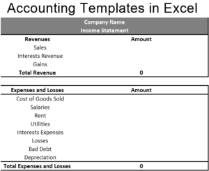 Accounting Templates in Excel | Useful Accounting Templates in Excel