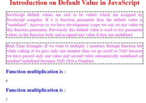 JavaScript Default Value | How does Default Value work in JavaScript?