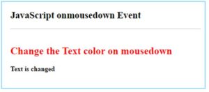 JavaScript mousedown | How mousedown Event work in JavaScript?