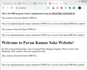 PHP Include and Require - Funcation with Examples